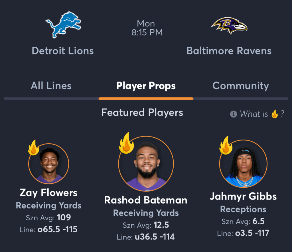 Lions vs Ravens Player Props | MNF Week 3